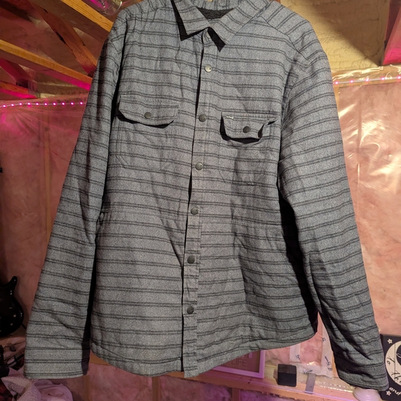 Hurley | Jackets & Coats | Hurley Mens Charcoal Striped Shirt Jacket ...
